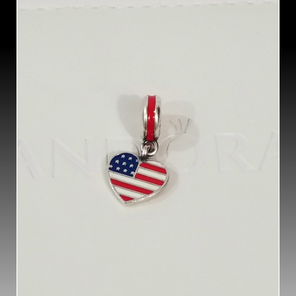 Pandora Usa Flag Dangle - Gem